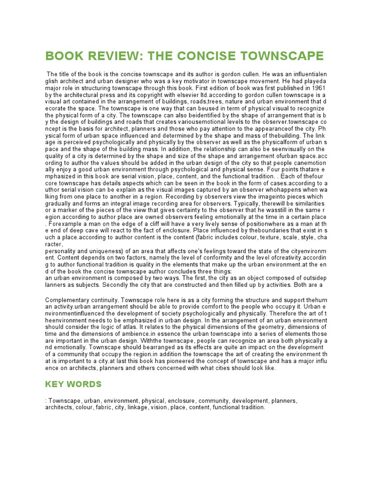 Book Review: The Concise Townscape: Key Words | PDF | Urban Design ...