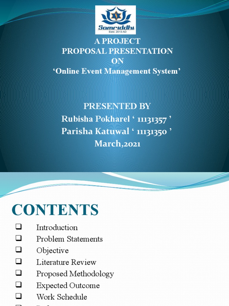 Online Event Management System Proposal | PDF | User (Computing ...