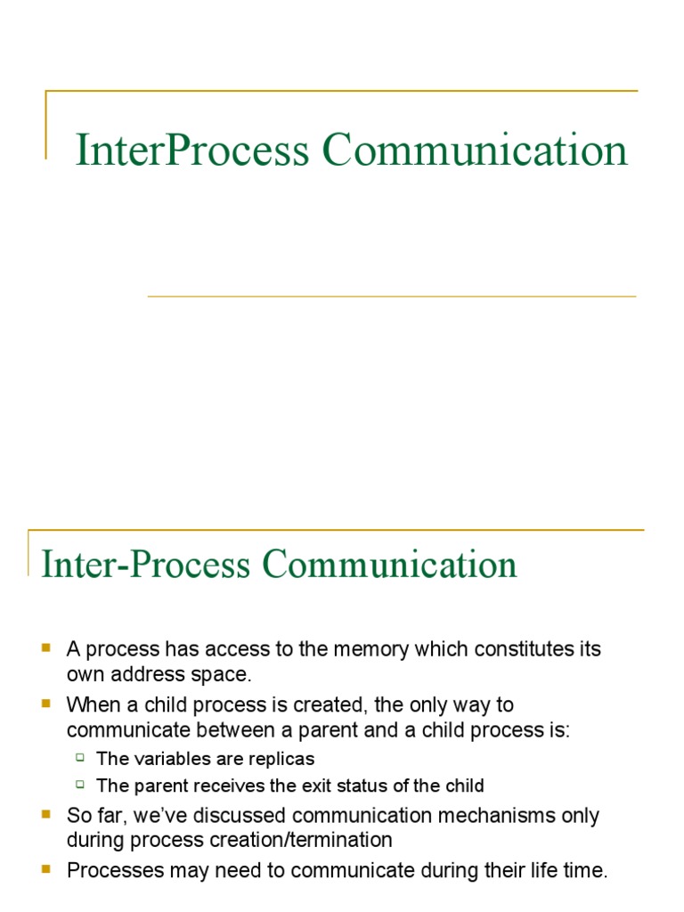07-Interprocess Communication | PDF | Message Passing | Process (Computing)