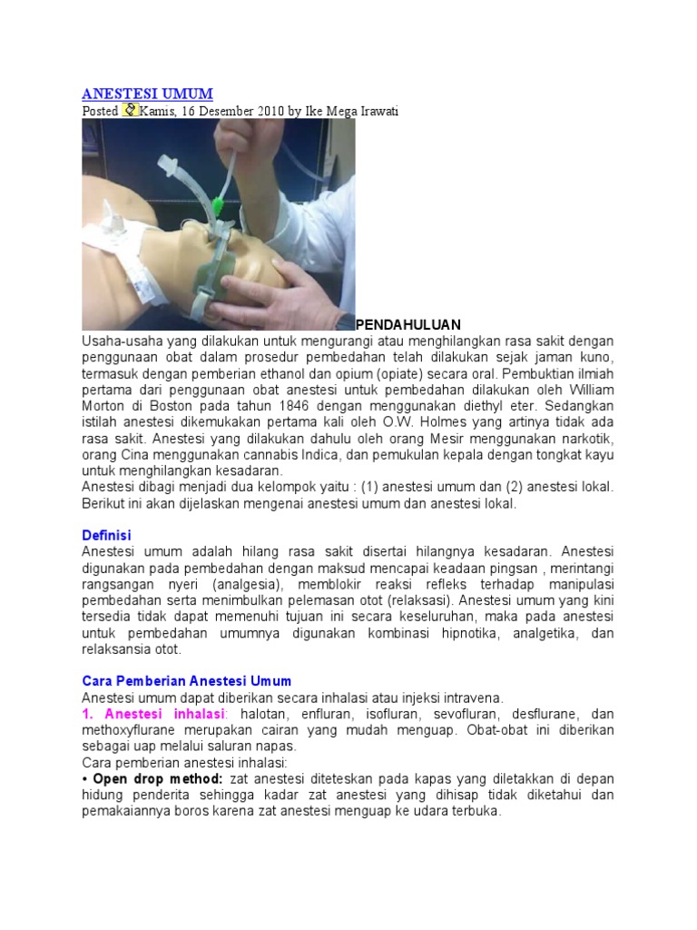 Panduan Lengkap Anestesi Umum | PDF