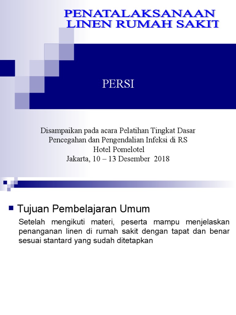 Penatalaksanaan Linen Rumah Sakit | PDF
