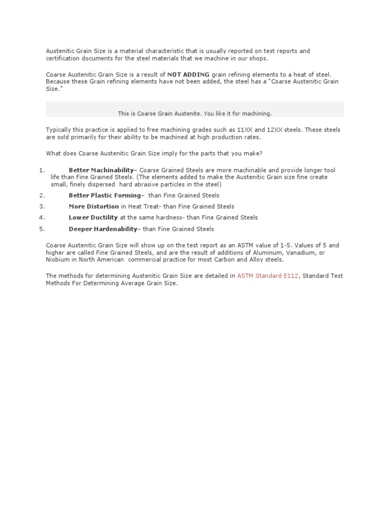 Coarse Austenitic Grain Size Benefits | PDF | Home & Garden | Science ...