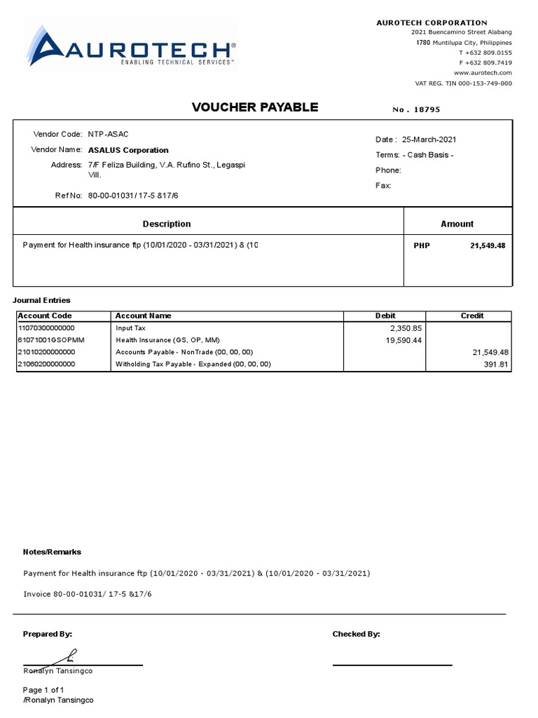 Voucher Payable: Amount Description | PDF | Accounts Payable | Corporations