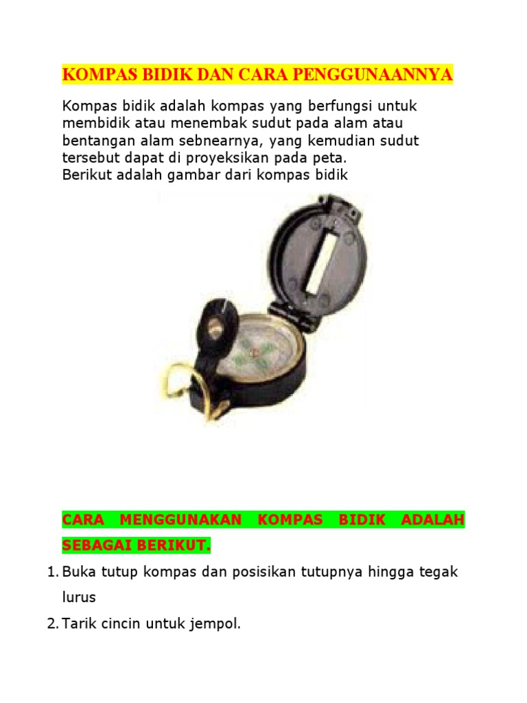 Kompas Bidik Dan Cara Penggunaannya | PDF