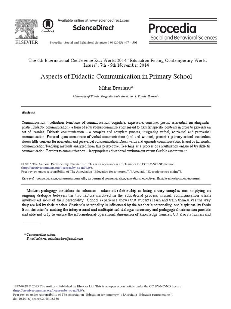 Obstacolele Create de Persoanalitatea Elevilor in Comunicarea Didactica | PDF | Communication ...