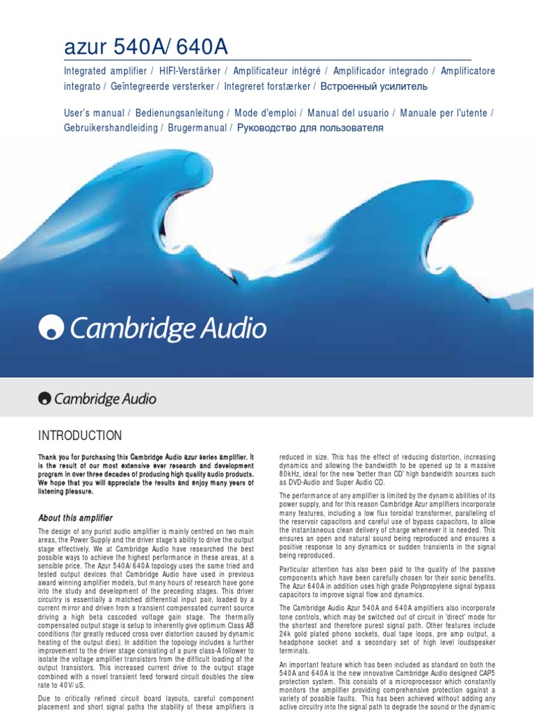 Azur 640A User Manual - All Languages | PDF | Ac Power Plugs And ...