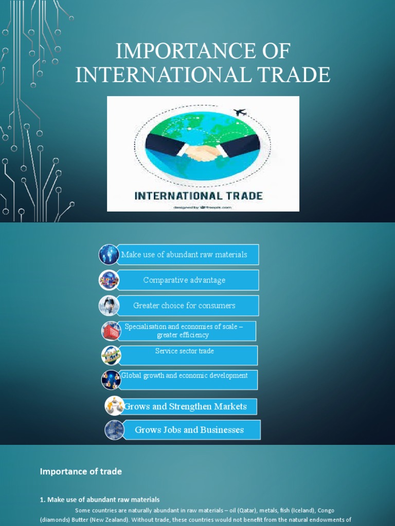 Importance of International Trade | PDF | Comparative Advantage ...