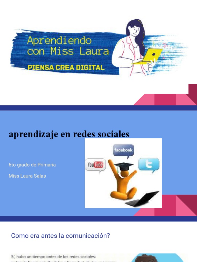 Aprendizaje en Redes Sociales para 6to Grado | PDF