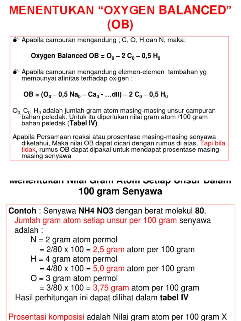 1.perhitungan OB (Oksigen Balanced) | PDF
