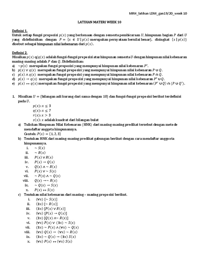 Latihan Logika Matematika | PDF