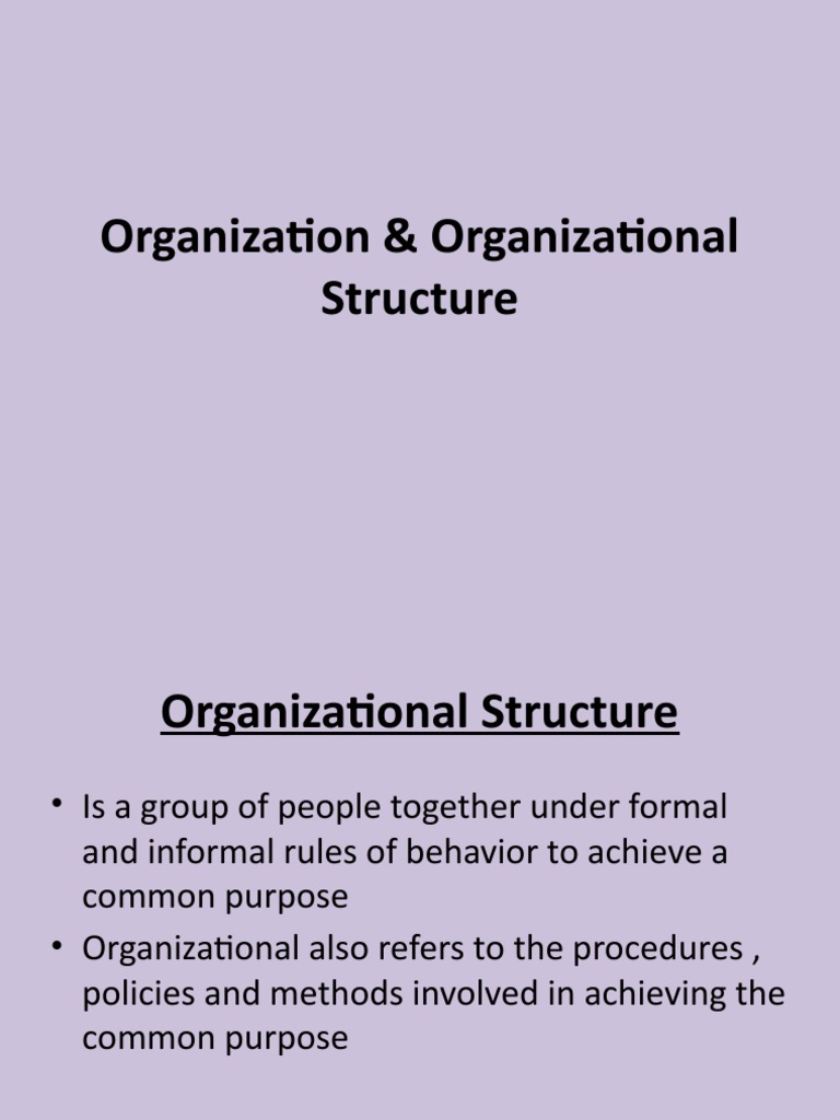 Organization Organizational Structure | PDF | Organizational Structure ...