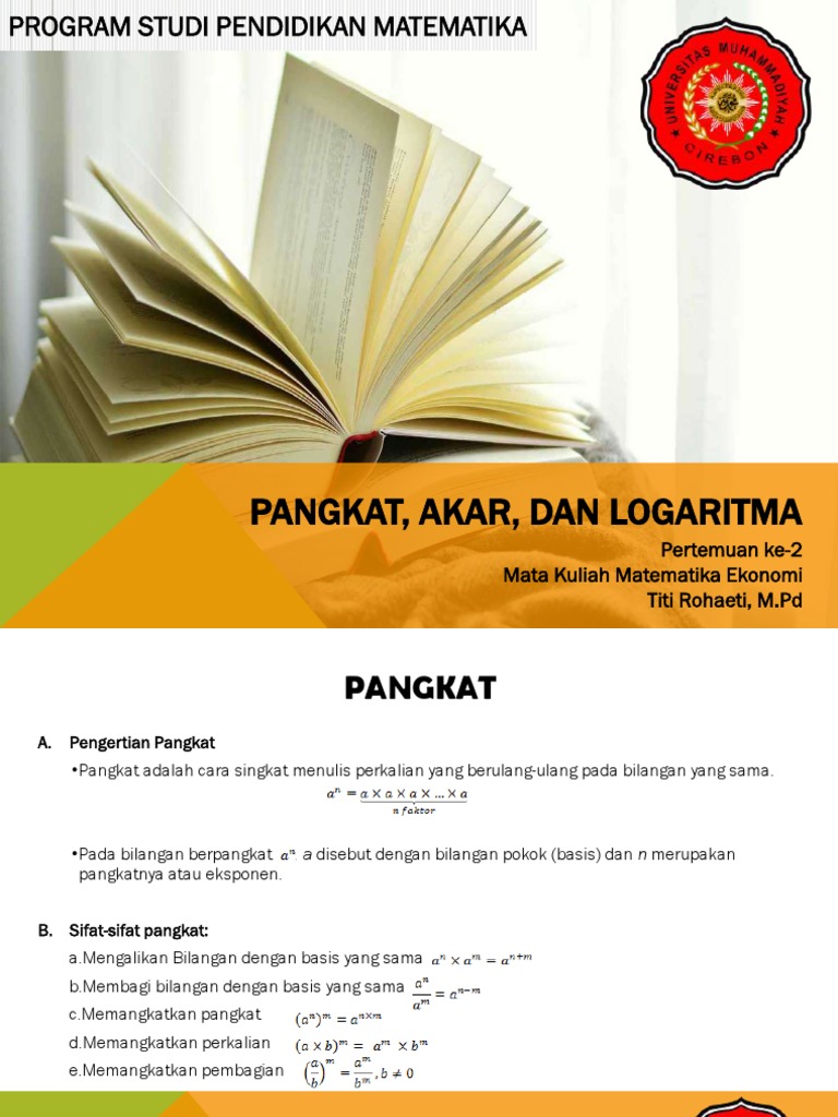 Materi 2 - Pangkat, Akar, Dan Logaritma | PDF | Metode & Bahan Ajar ...