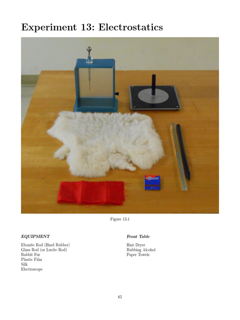 Experiment 13: Electrostatics | PDF | Electric Charge | Electrostatics