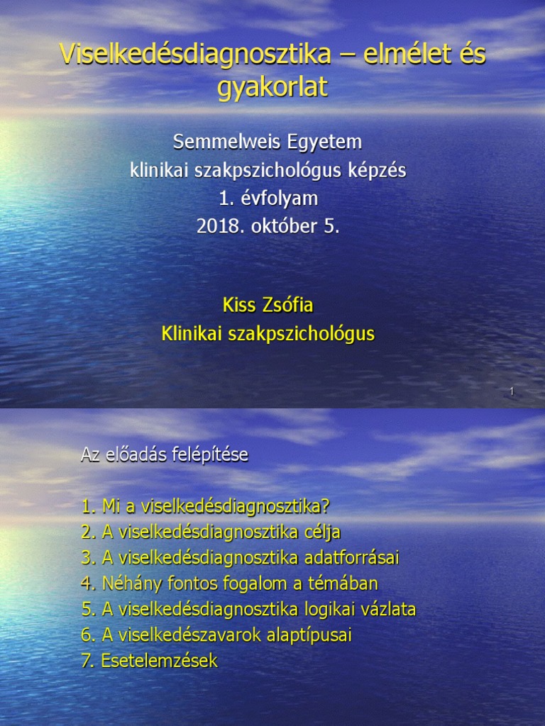 Kiss Zsófia - Viselkedés-Diagnosztika - Elmélet És Gyakorlat | PDF