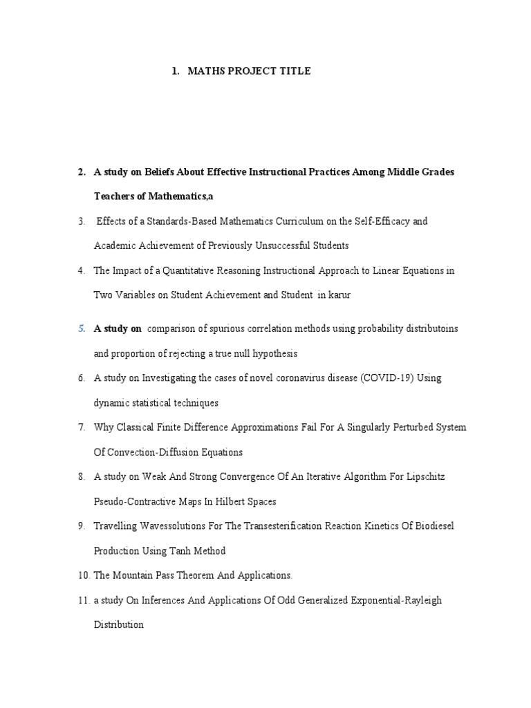 Maths Project Title | PDF