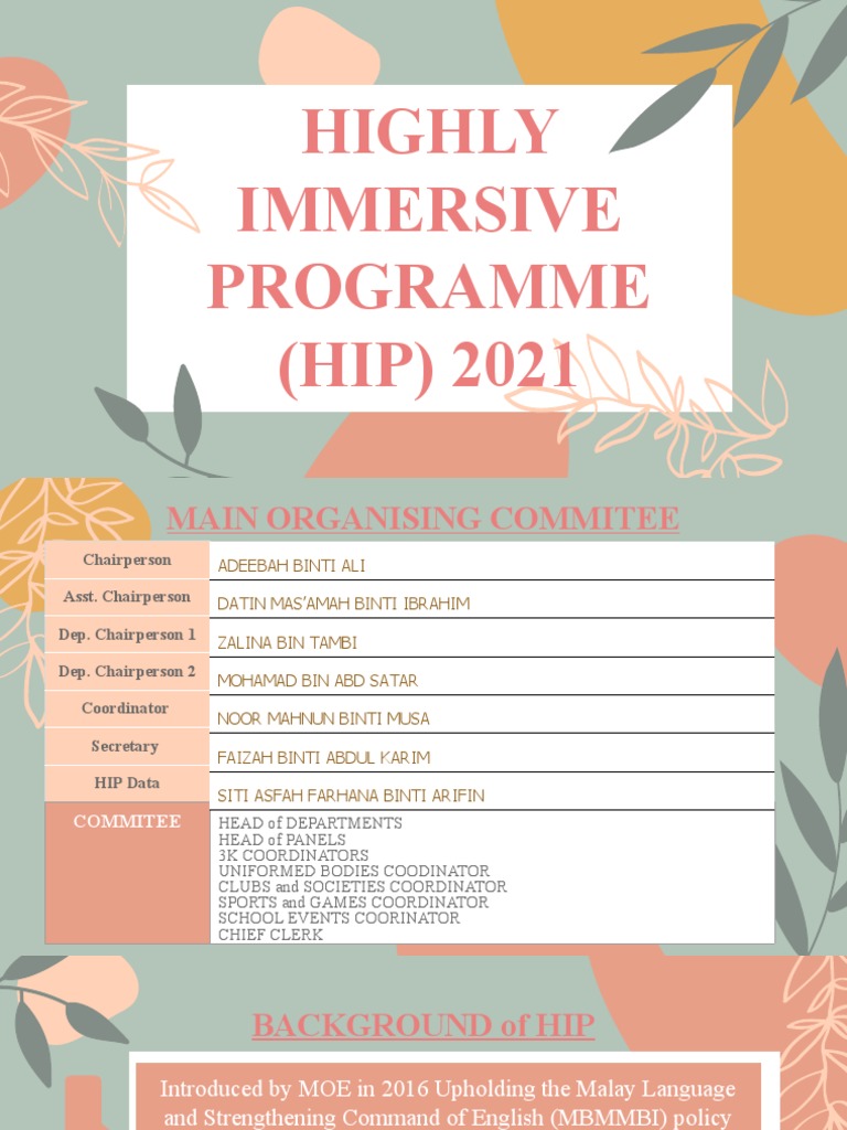 Highly Immersive Programme (Hip) 2021 | PDF | English Language ...