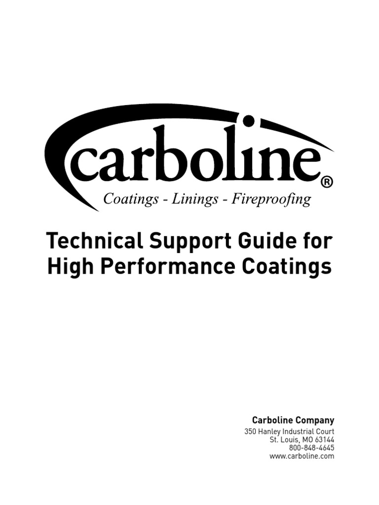 Carboline High Performance Coatings Guide | PDF | Area | Humidity