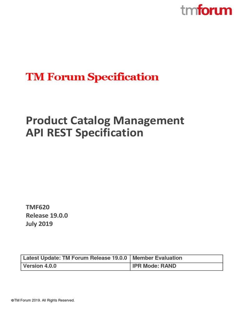 Product Catalog Management API REST Specification | PDF | Uniform Resource Identifier | Identifier