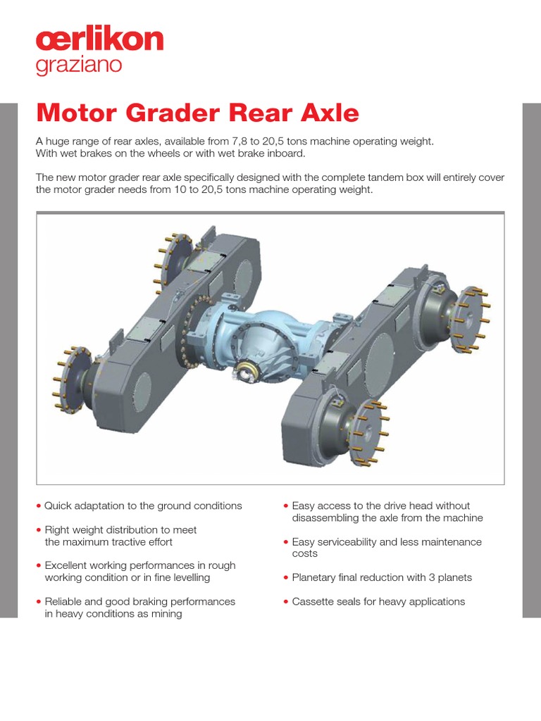 Motor Grader Rear Axle Overview | PDF | Automotive Technologies | Motor ...