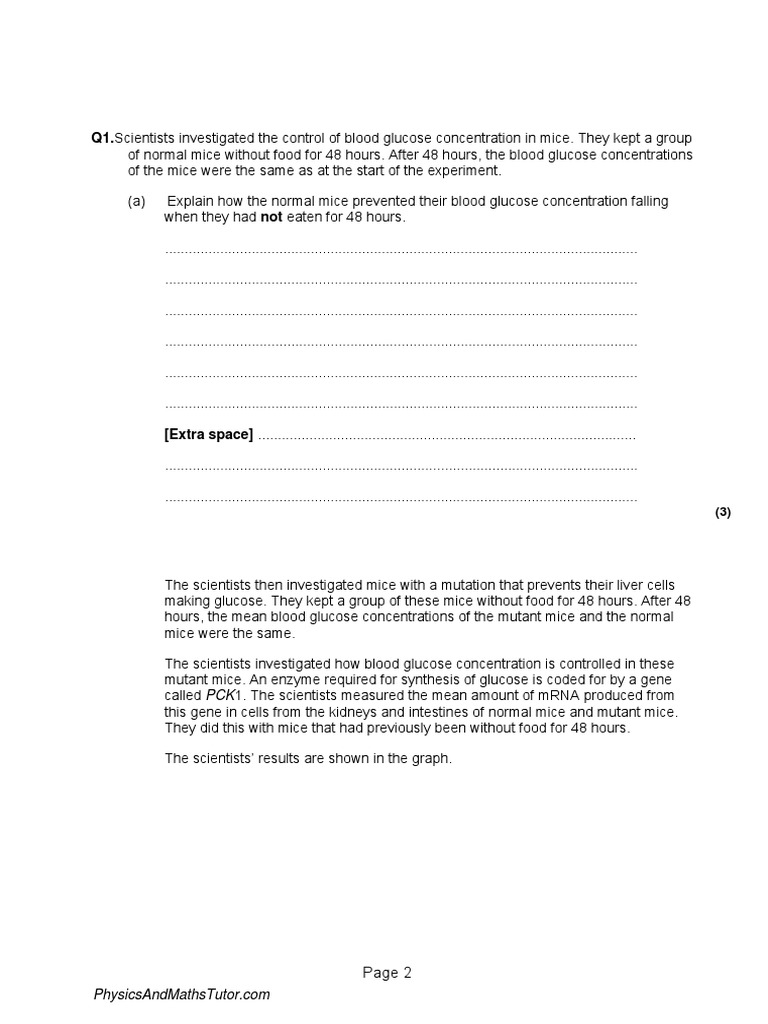 Principles of Homeostasis and Negative Feedback QP | PDF | Diabetes ...