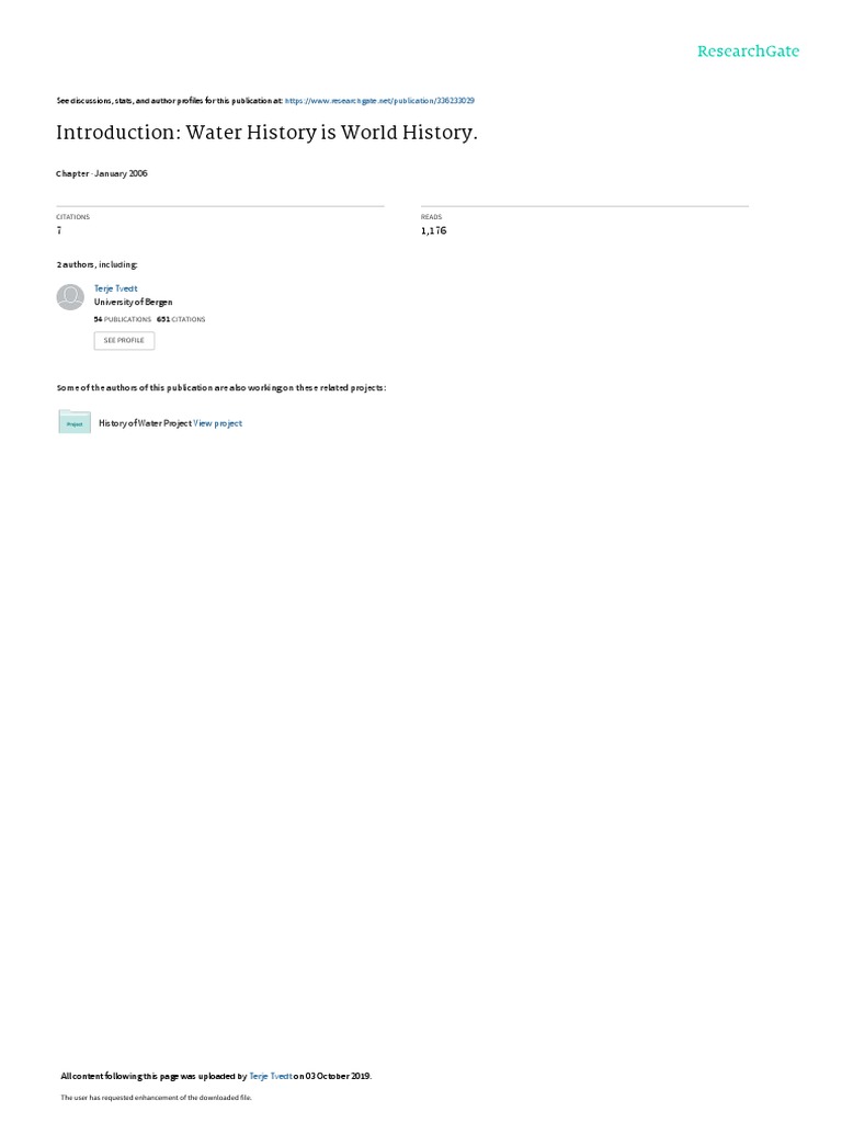 Introduction Water History Is World Hist | PDF | Social Science | Sociology