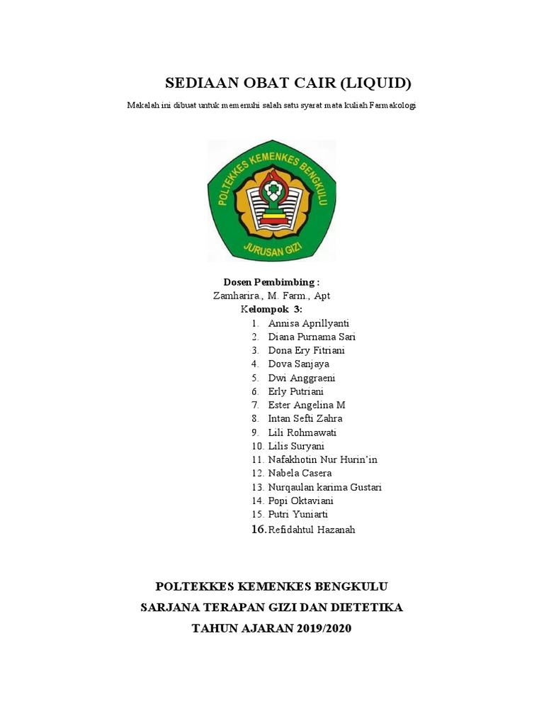 Sediaan Obat Cair dalam Farmakologi | PDF | Kesehatan Holistik