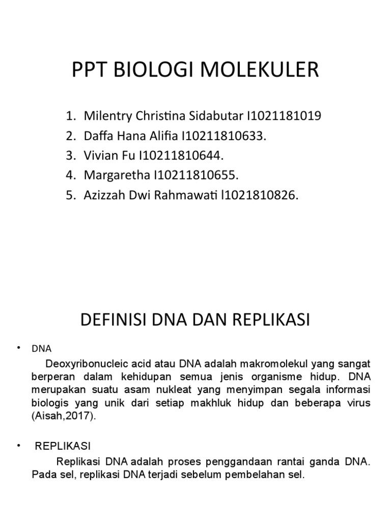 Definisi dan Replikasi DNA | PDF | Sains & Matematika