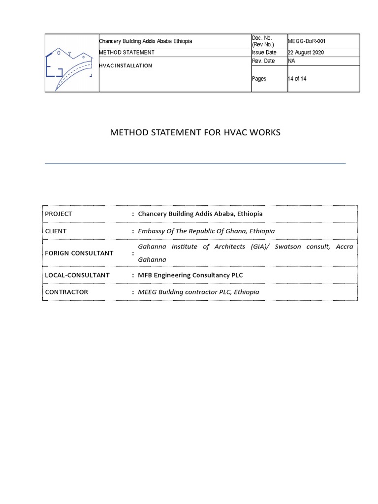 HVAC Installation Method Statement | PDF | Duct (Flow) | Pipe (Fluid ...