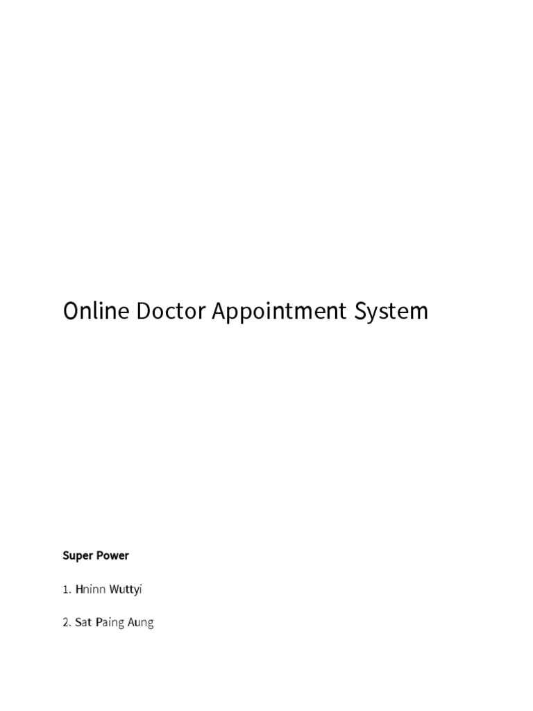 Online Doctor Appointment System | PDF | Software Design | Computer Science