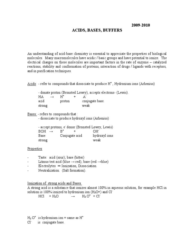 8 ACIDS Bases Buffers 09 | PDF | Acid | Buffer Solution