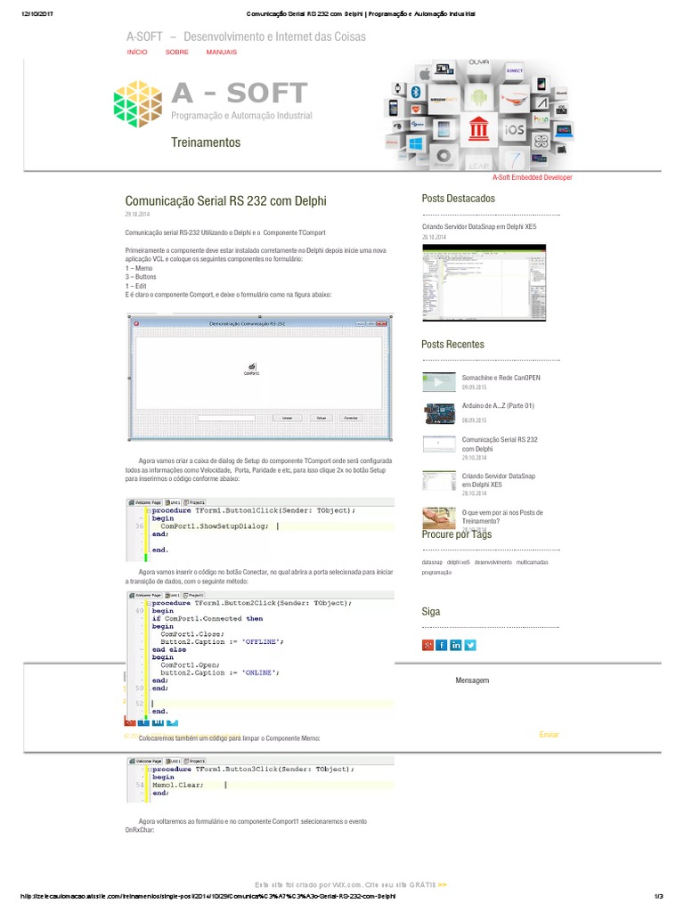 Comunicação Serial RS 232 Com Delphi - Programação e Automação ...