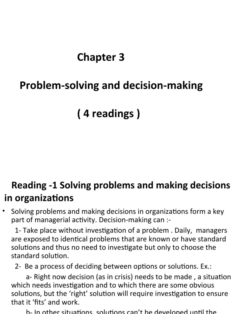 Problem-Solving and Decision-Making Guide | PDF | Choice | Decision Making