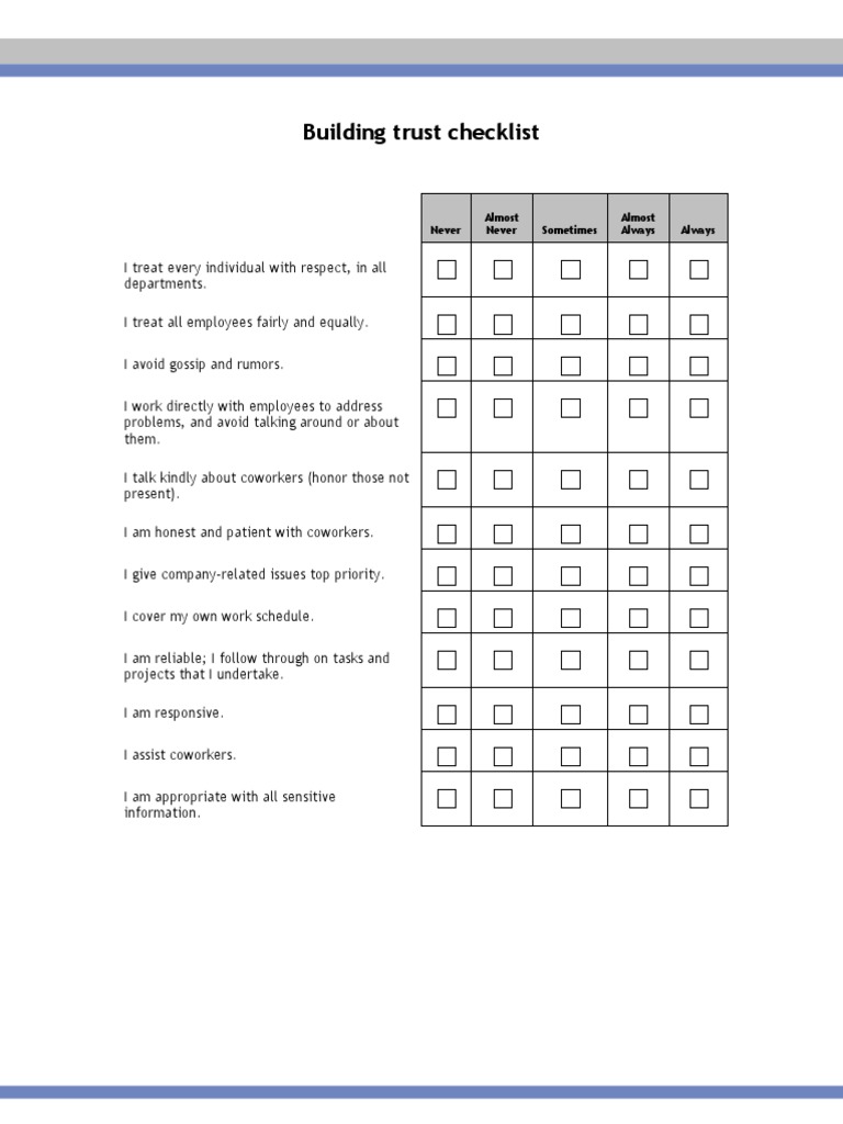 Building Trust Checklist | PDF
