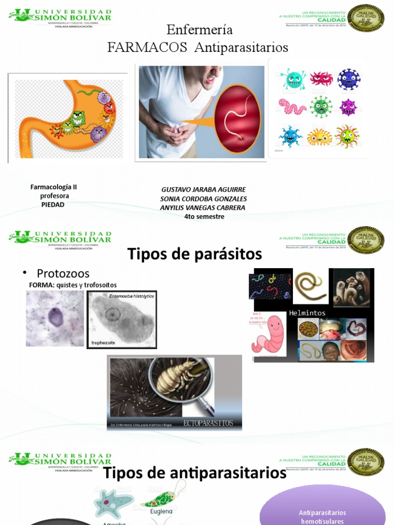 Expo Antiparasitarios | PDF | Farmacocinética | Medicamentos con receta