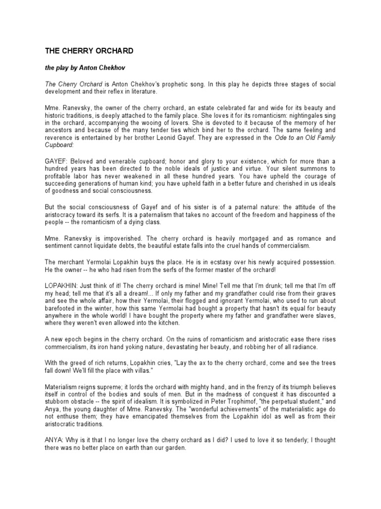 the cherry orchard