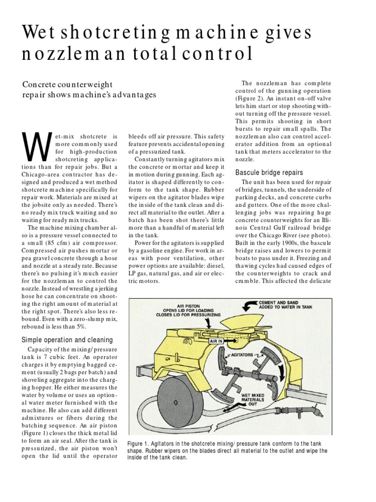 Wet Shotcreting Machine Gives Nozzleman Total Control: Concrete ...