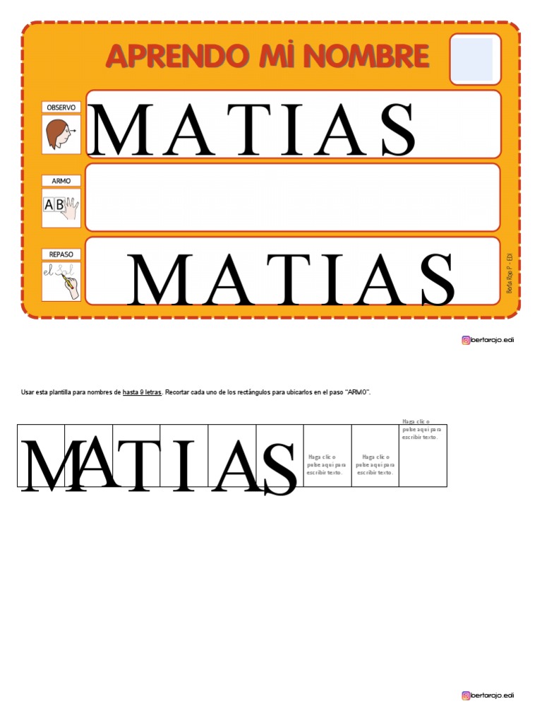 Aprendo Mi Nombre Matias | PDF