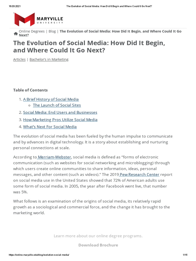 The Evolution Of Social Media How Did It Begin And Where Could It Go