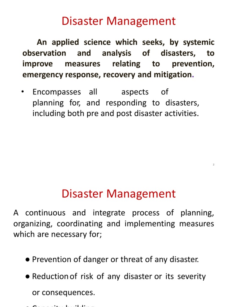 Lecture 08 Disaster Management Cycle | PDF | Emergency Management ...