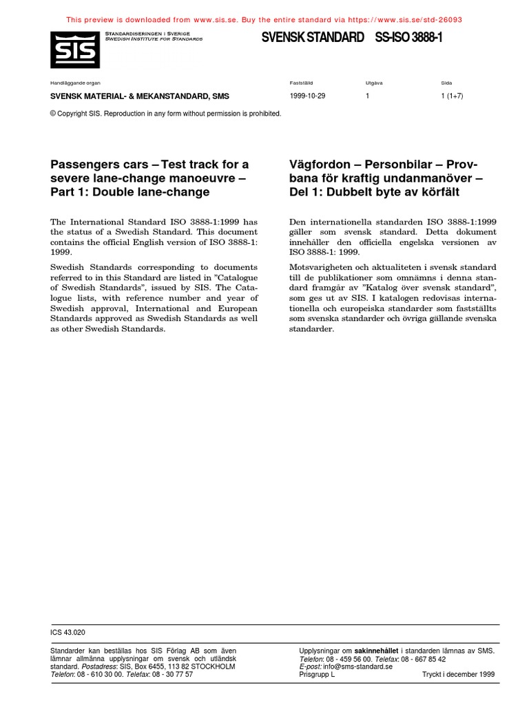 Svensk Standard Ss-Iso 3888-1 | PDF | International Organization For ...