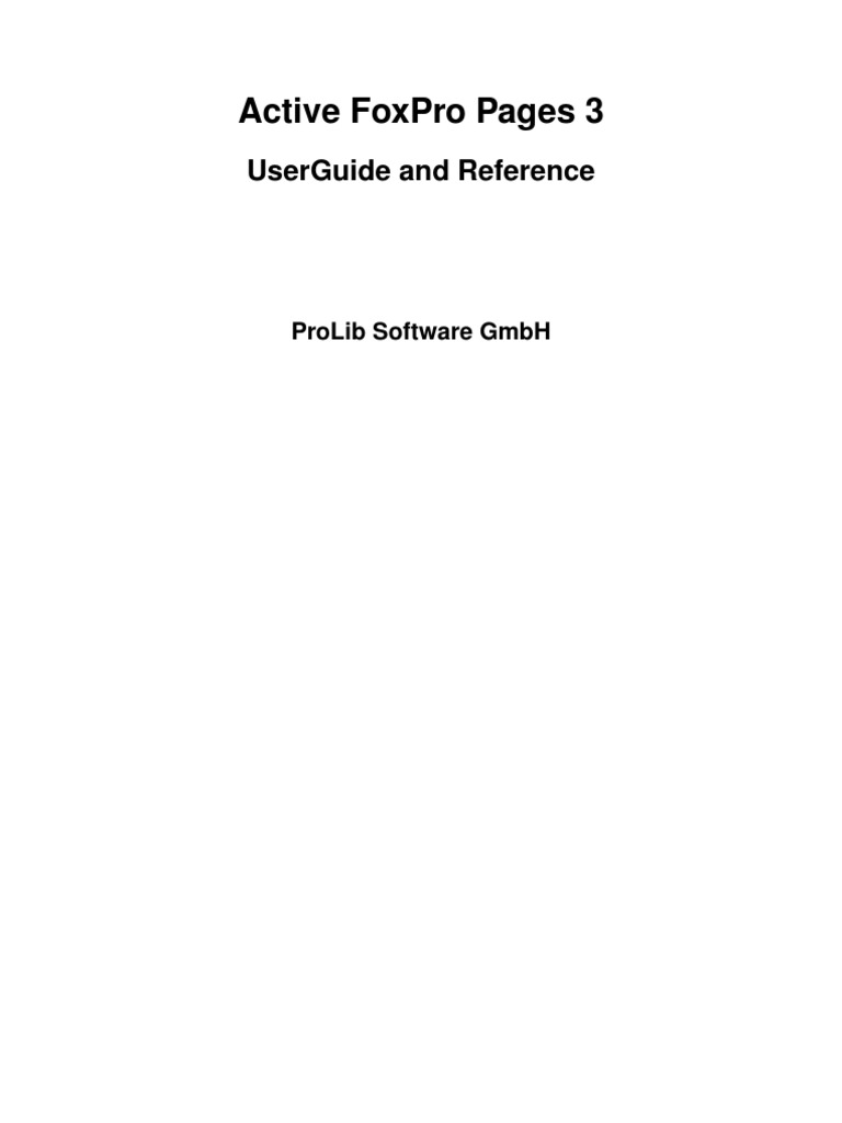 Active Foxpro Pages 3: Userguide and Reference | PDF | Domain Name ...