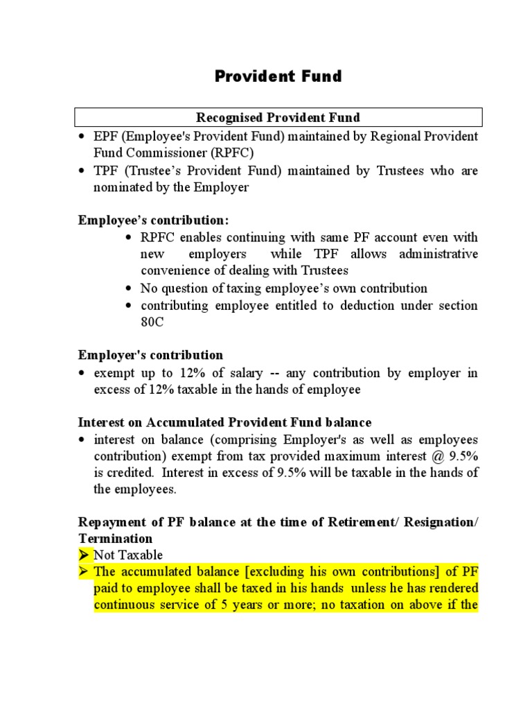 13 - Provident Fund | PDF | Tax Deduction | Employment
