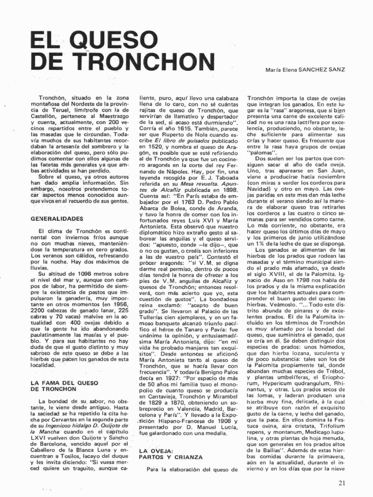 Historia del queso de Tronchón | PDF | Queso | Productos animales