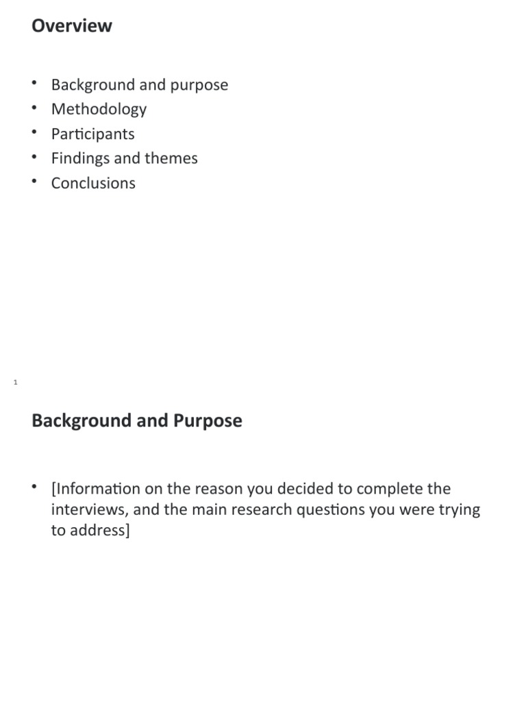 Background and Purpose - Methodology - Participants - Findings and ...