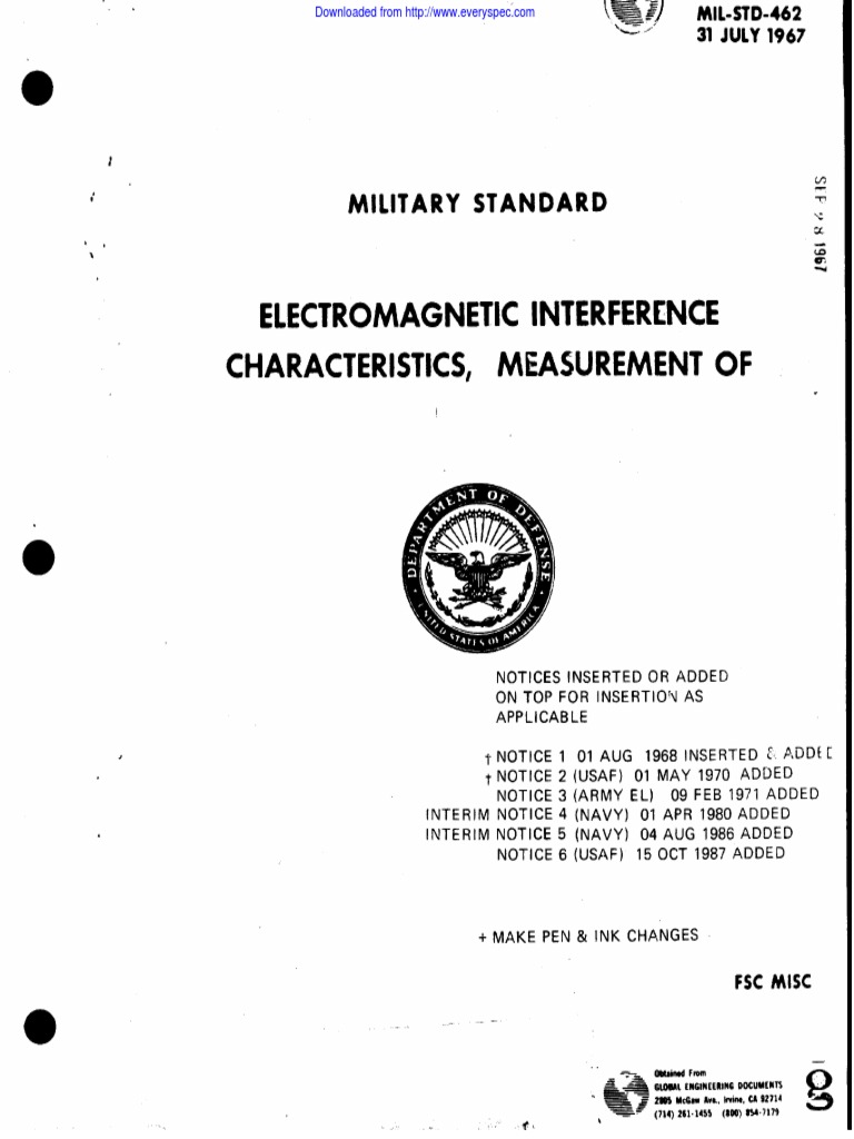 Mil STD 462 - Notice 6 | PDF