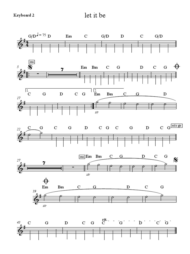 Let It Be Keyboard 2 | PDF