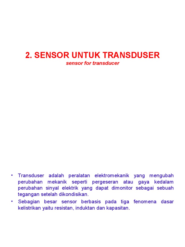 Sensor Untuk Transduser | PDF