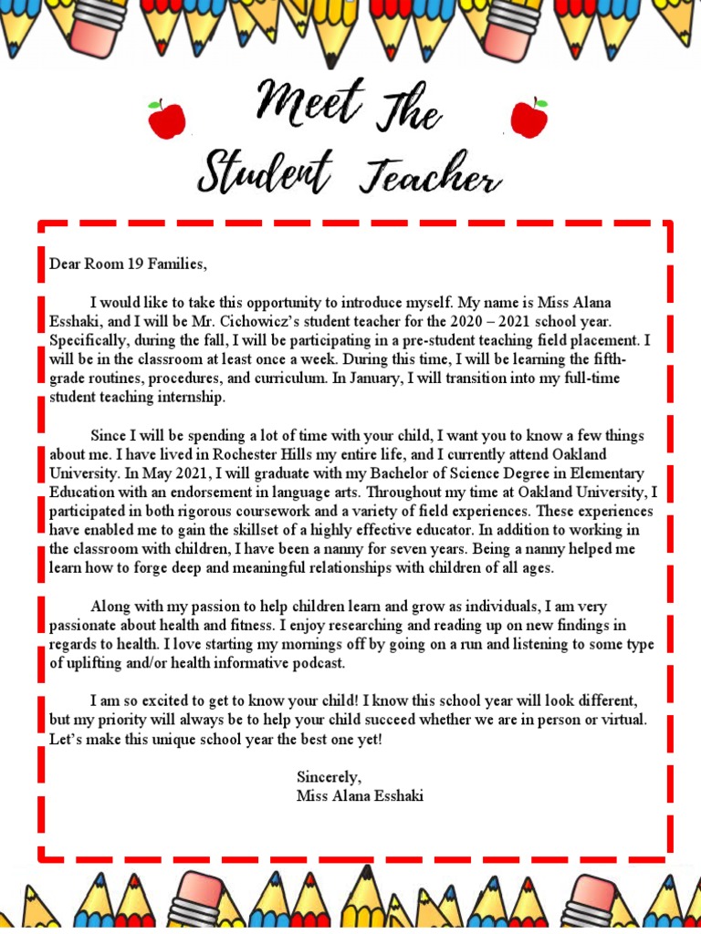 Meet The Student Teacher | PDF