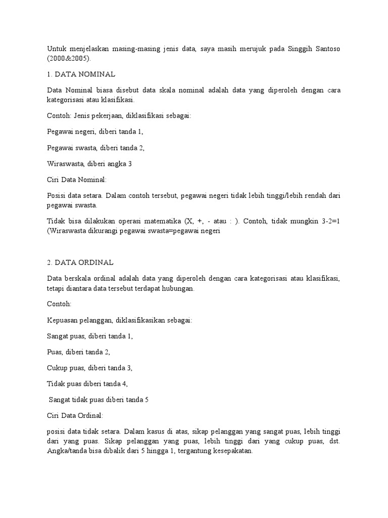 Penjelasan Lengkap Tipe Data Statistik | PDF