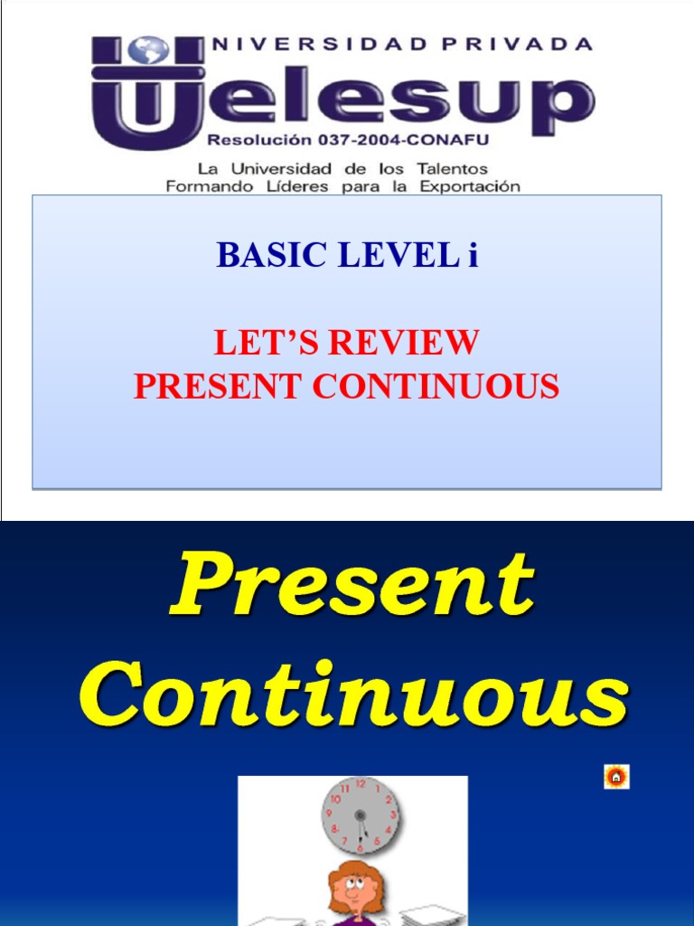 Present Continuous Tense Review | PDF